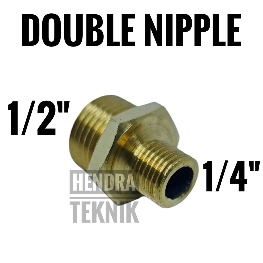 Jual DOUBLE NIPPLE 1/4 X 1/2" DOBEL NEPEL 1/2 X 1/4 INCI DRAT LUAR 0,25 X 0,5 INCH ADAPTOR 0.25 ...