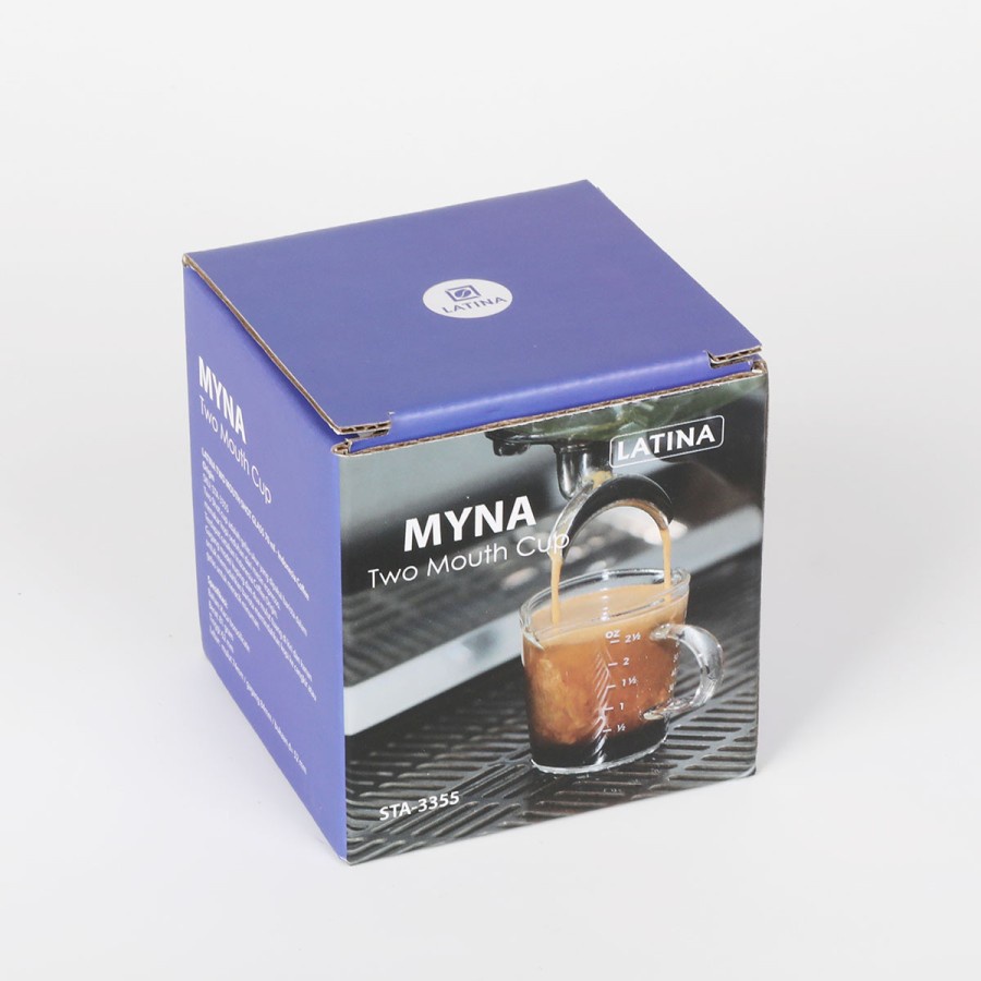 Jual Alat Kopi Latina MYNA Double Mouth Two Shot Glass Cup - Coffee ...