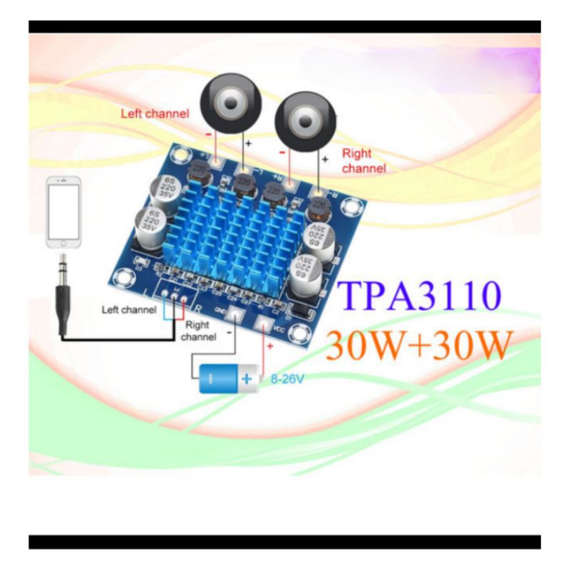Jual TPA3110 2 x 30W STEREO MODUL AMPLIFIER TPA3110 | Shopee Indonesia