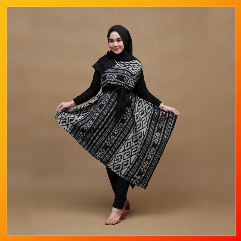 Jual baju batik tenun Dress Tenun Dress Etnik Dress eble tenun dress coupel set couple dress ...