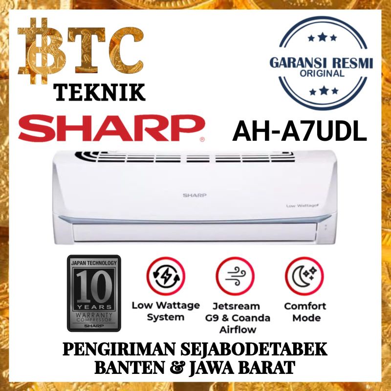 Jual AC SHARP AH - A 7 UDL 3/4 PK LOW WATT AH-A7UDL + PASANG INSTALASI ...