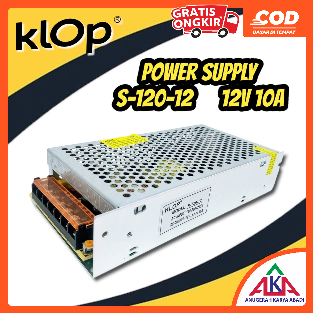 Jual Power Supply 12V 10A / 20A Adaptor Jaring Besi KLOP | Shopee Indonesia