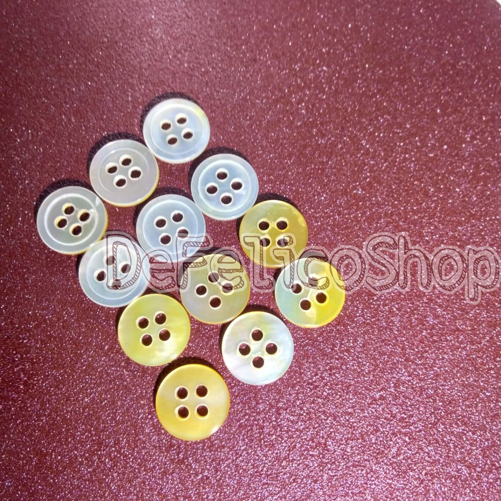 Jual Kancing Kerang Mutiara Putih (Mother Of Pearl) 20L 20 L 13 mm 1,3 ...