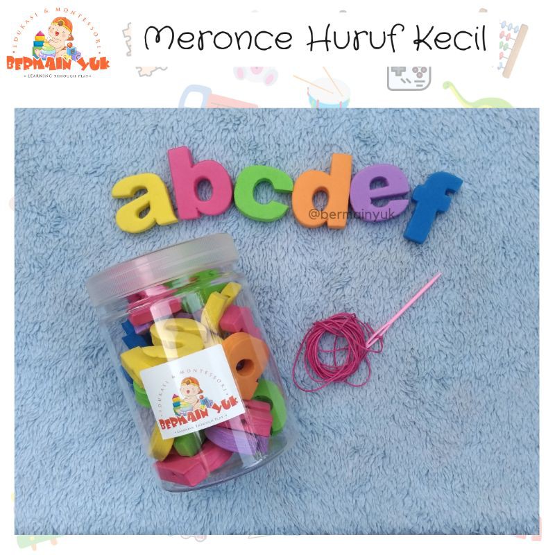 Jual Bermainyuk - Meronce Huruf Kecil Kemasan Jar Ronce Huruf Spons ...