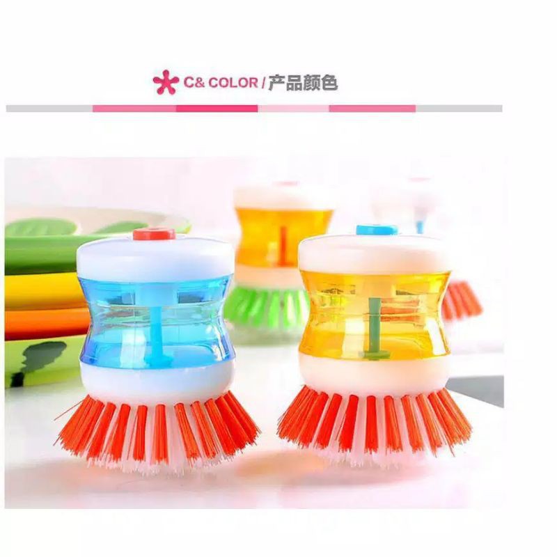 Jual SIKAT CUCI PIRING ALAT DAPUR PLUS WADAH DISPENSER SABUN SIKAT KUAS ...