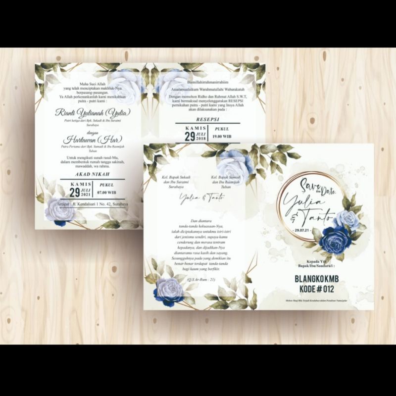 Jual BLANGKO KMB 12/BLANKO UNDANGAN PERNIKAHAN/BLANGKO UNDANGAN MURAH ...