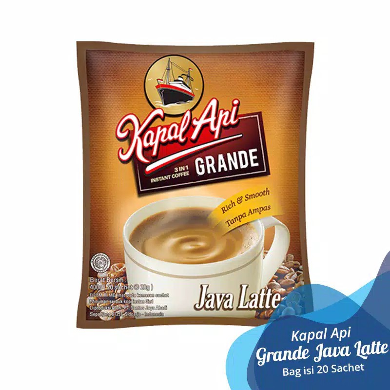 Jual Kapal Api Grande Java Latte Bag (Isi 20 Sachet x 20 Gram) | Shopee Indonesia