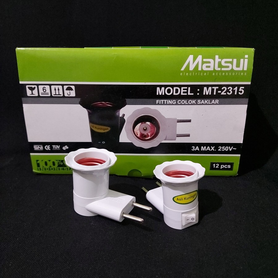 Jual Fitting Lampu colok E27 + Saklar On/Off Matsui MT 2315 SNI putih | Shopee Indonesia