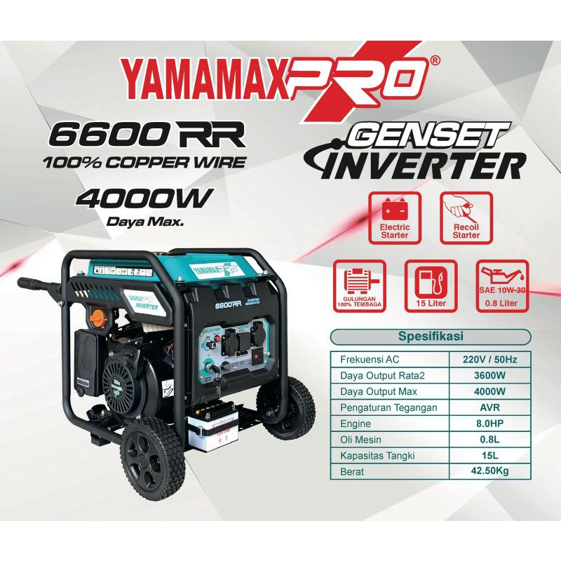 Jual Yamamax 6600RR Genset 4000 Watt Genset Inverter | Shopee Indonesia