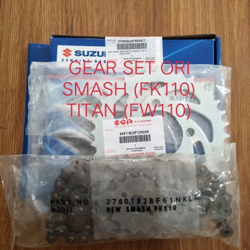 Jual GEARSET TITAN SMASH FK110 SMASH TITAN FW115 GIRSET ORIGINAL SUZUKI ASLI SGP | Shopee Indonesia