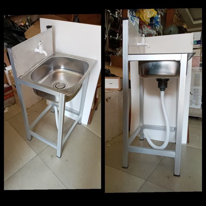 Jual kitchen zink royal pakai kaki aluminium komplit kran dr tembok ...