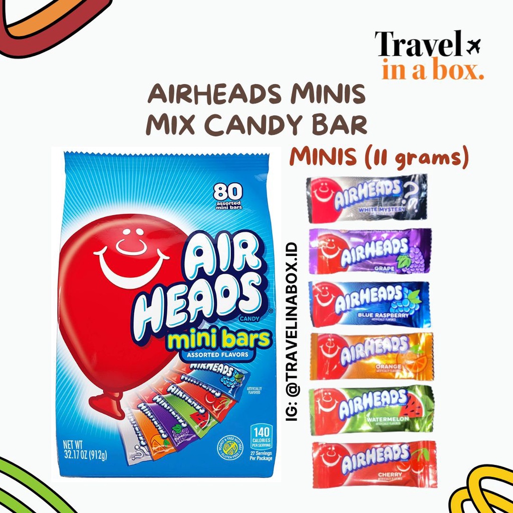 Jual AIRHEADS CANDY BAR MINIS (11GR) - USA CANDY PERMEN SNACK IMPORT ...