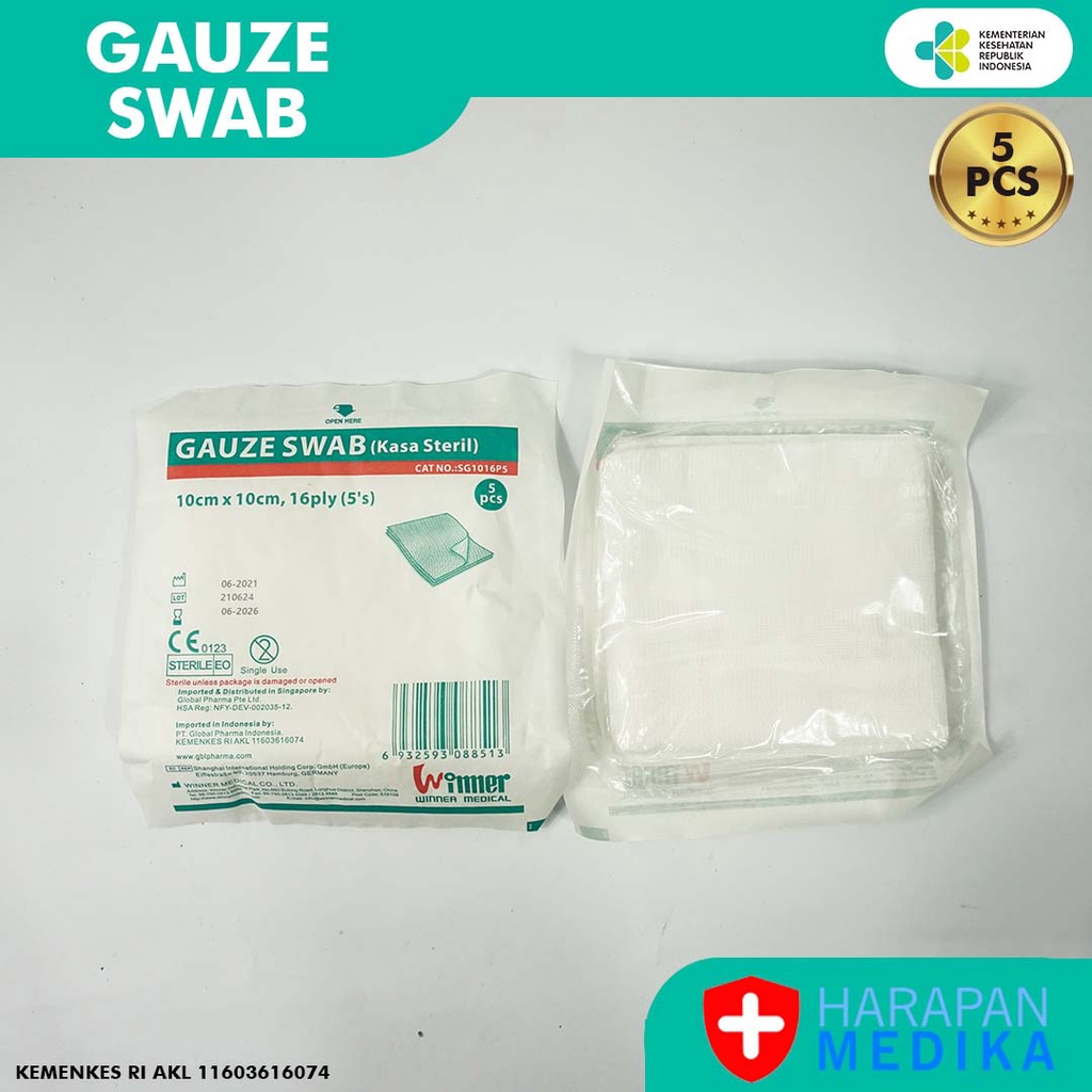 Jual Gauze Swab 10x10cm 16ply 5s Winner / Kasa Steril LD | Shopee Indonesia