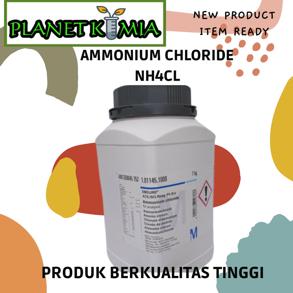 Jual Ammonium Chloride / Amonium Klorida Pro Analisa Merck 50 dan 100 ...