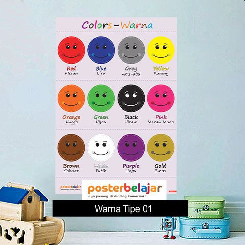 Jual TIPE 01 POSBEL Poster Pendidikan Belajar Mengenal Jenis WARNA ...