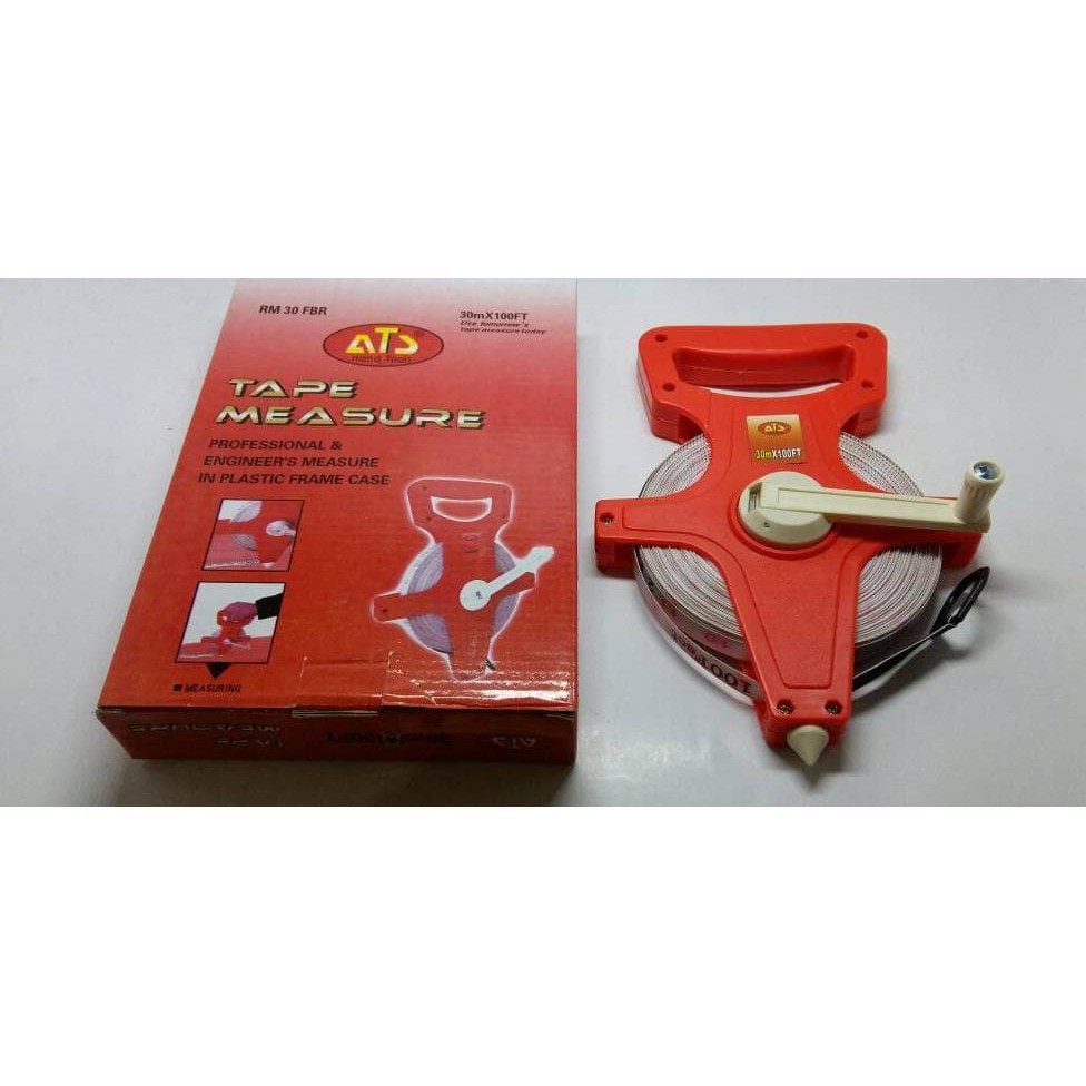 Jual ATS Rol Meteran Fiber Panjang 50 Meter / Long Measuring Tape Fiber ...