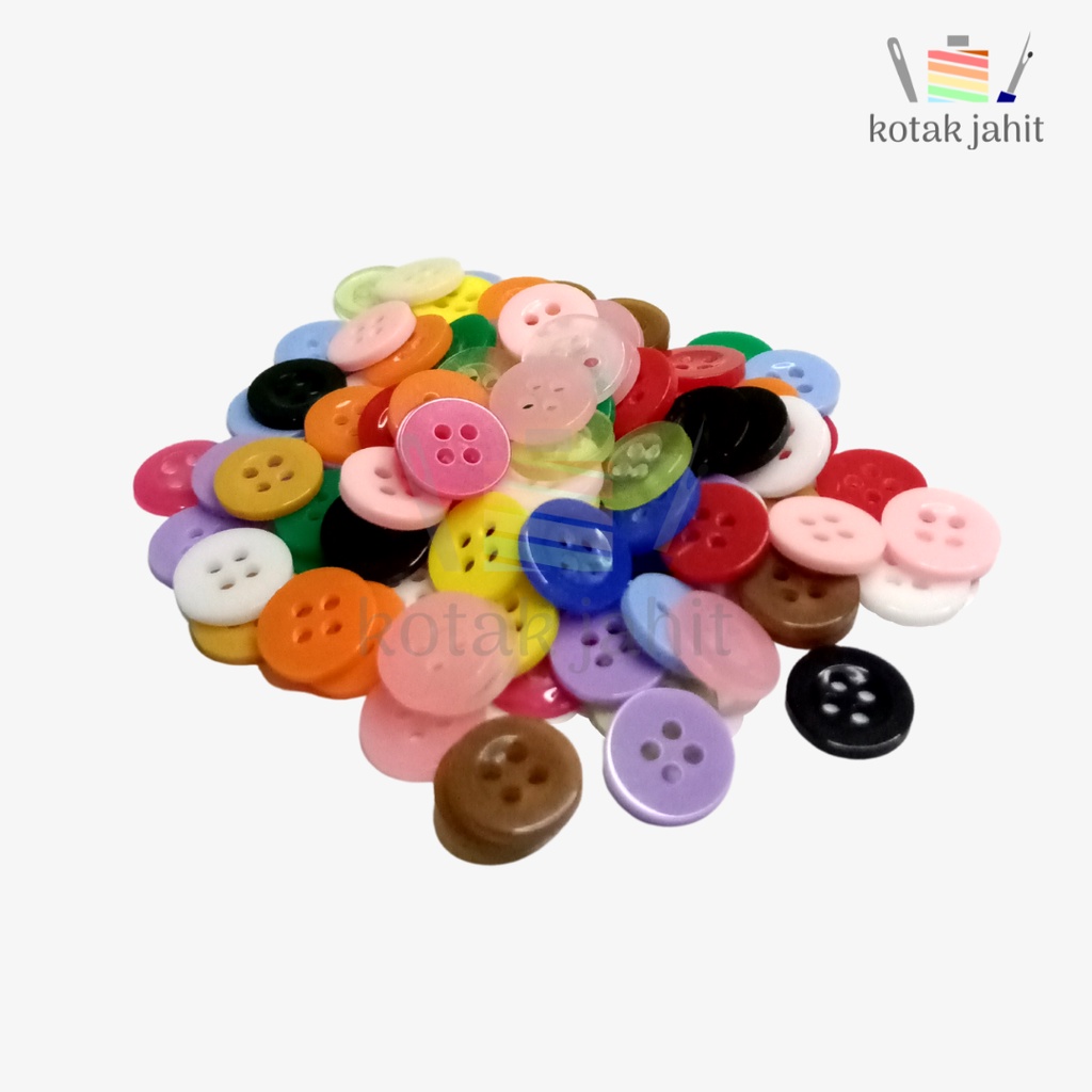 Jual kancing 4 lubang 1 gross 11mm isi 144 buah pcs kancing kemeja hem ...