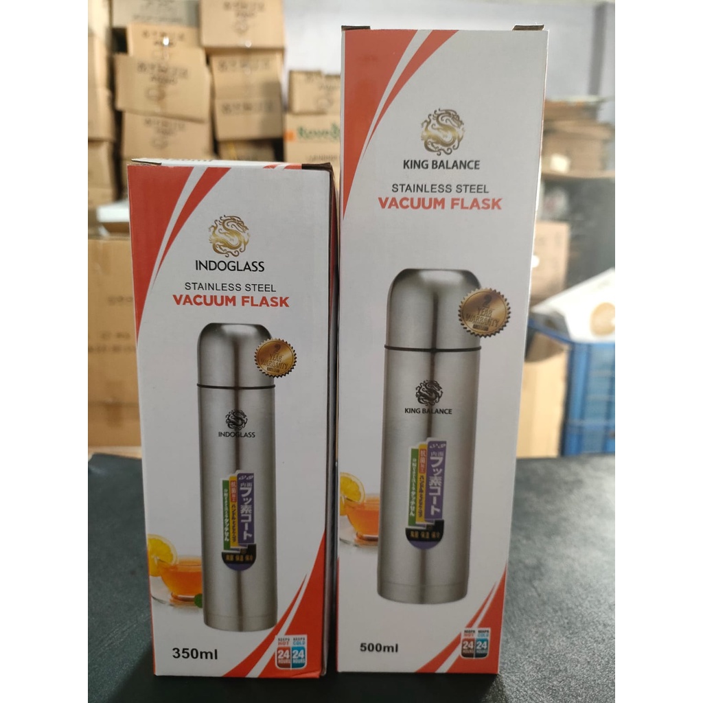 Jual Termos Kapsul Stainless IndoGlass/King Balance + Sarung - 350, 500, 750, 1000 ml | Shopee ...