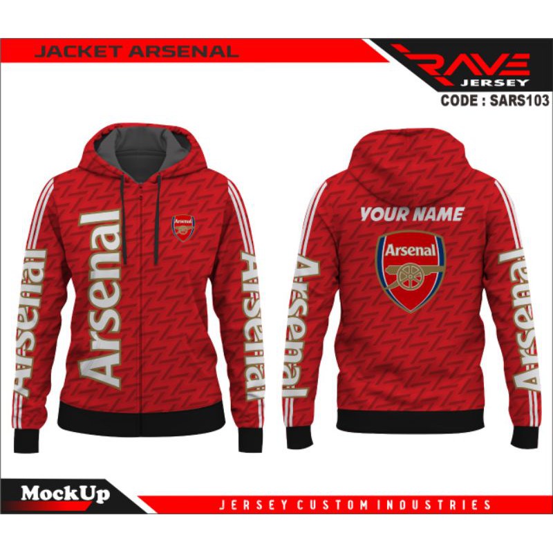 Jual JAKET ARSENAl PRINTING CUSTOM (bisa reques nama,motif & logo ...