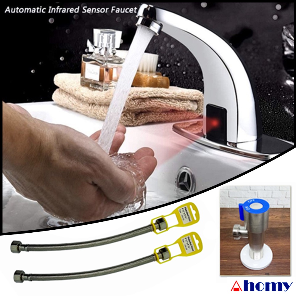 Jual set kran wastafel sensor + 2 selang flexible 50cm + stop kran ...