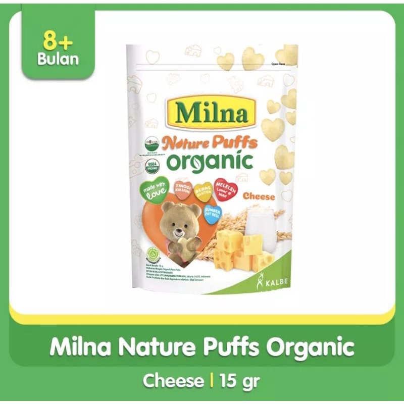 Jual MILNA Nature Puff Organic Cheese Pouch 15gr | Shopee Indonesia