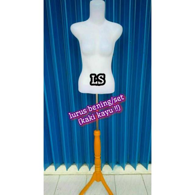 Jual Manekin Dewasa bening body lurus set tiang kayu - [MANEKIN ...