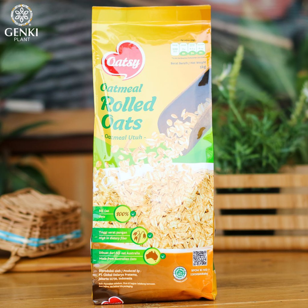 Jual Oatsy Oatmeal Rolled Oats (Whole Grain) - 1 kg | Shopee Indonesia