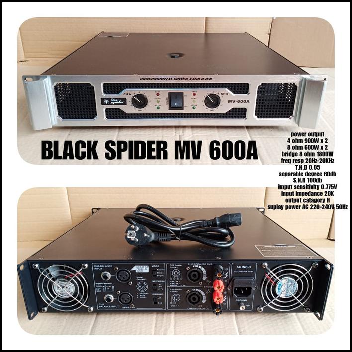 Jual Power Audio Black Spider Mv 600A Powered Amplifier Mv60A Sound ...
