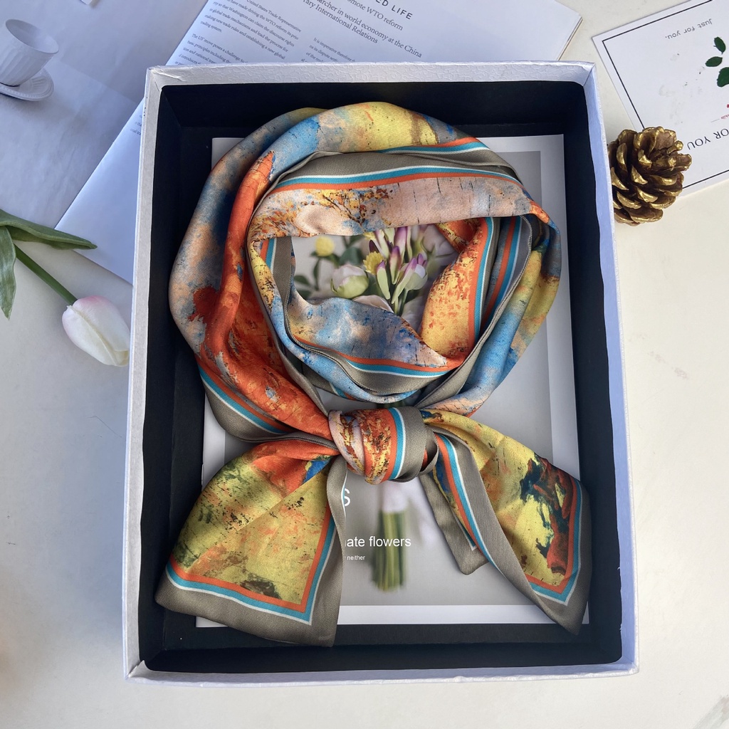 Jual Syal Scarf Korean Fashionable Aksesoris Wanita pencetakan sutra ...