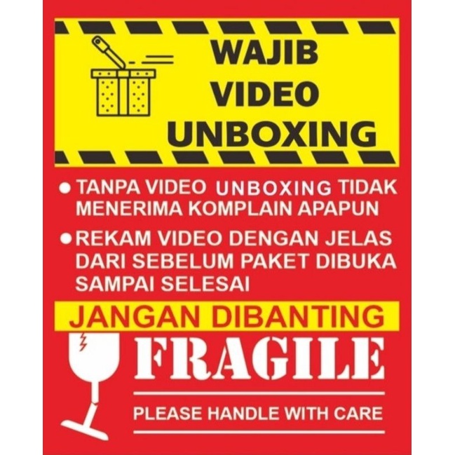 Jual Stiker Video Unboxing & Fragile | Shopee Indonesia