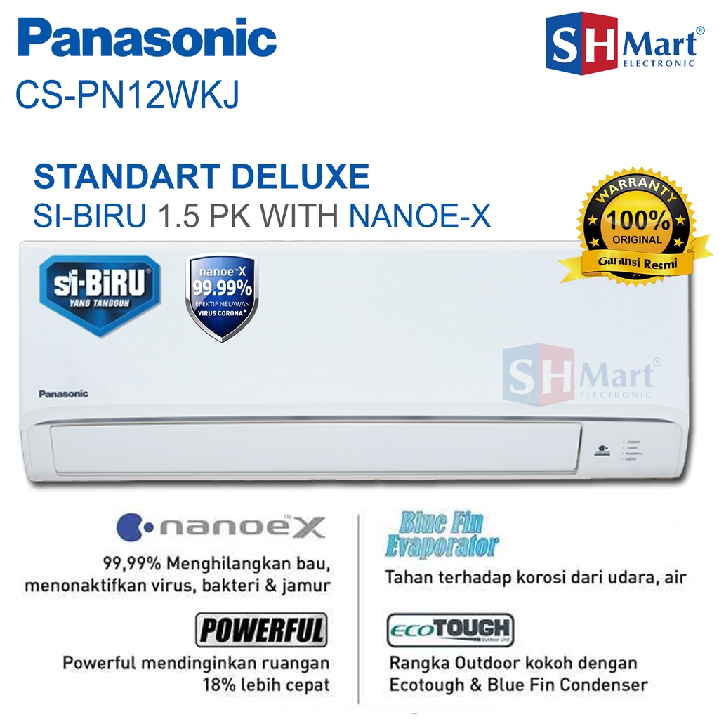 Jual AC PANASONIC 1,5 PK STANDARD LOW VOLTAGE + NANOE CS-PN12WKJ / CS-PN12AKJ GARANSI RESMI ...