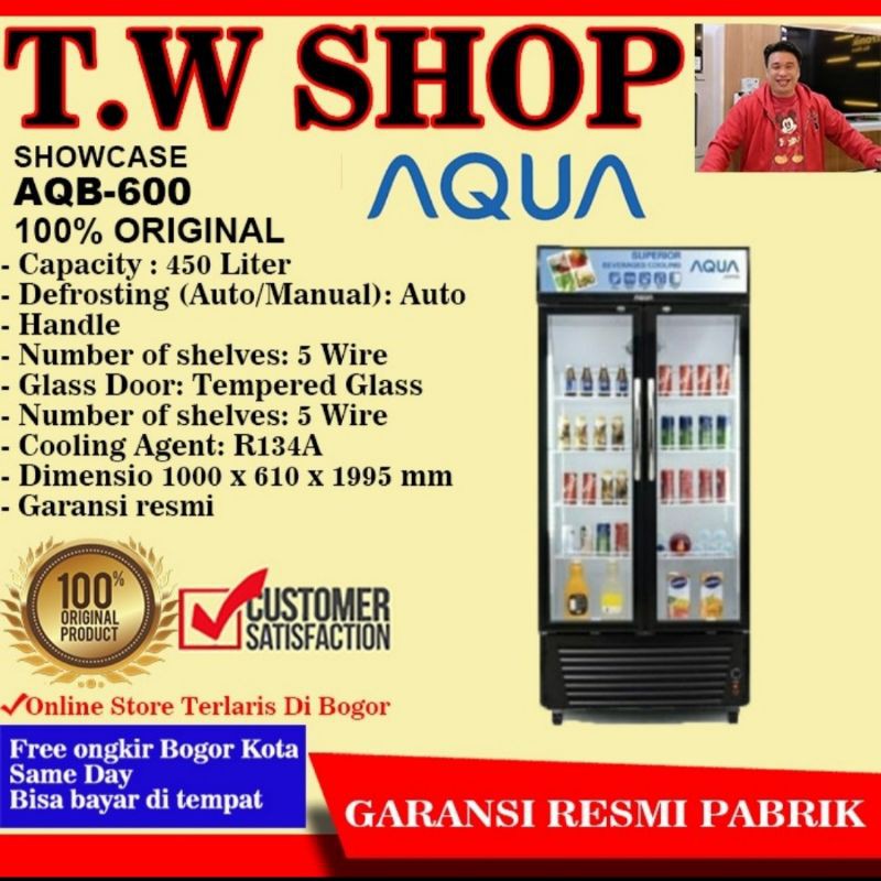 Jual SHOWCASE AQUA AQB 600 2 PINTU 600 LITER GARANSI RESMI | Shopee Indonesia