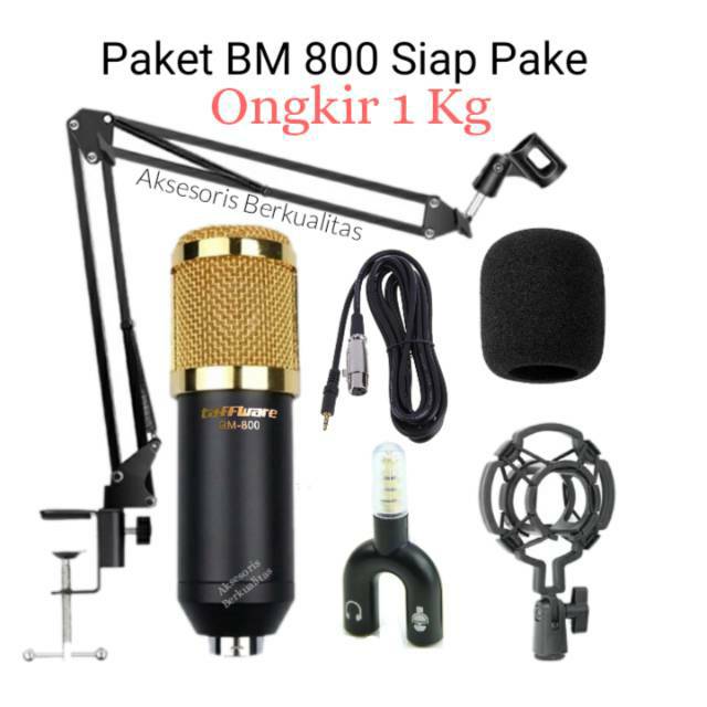 Jual Paket Microphone Condensor BM 800 Full set | Shopee Indonesia