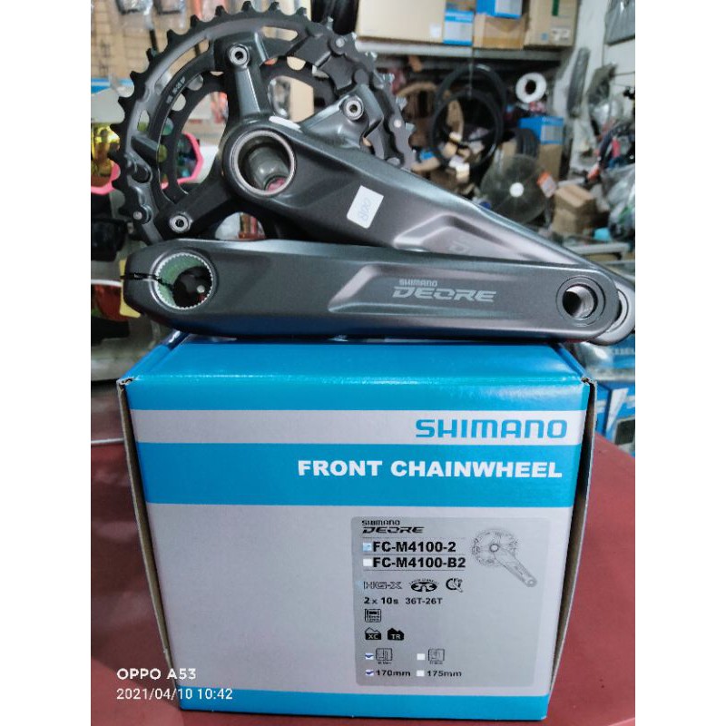 Jual Crankset Shimano DEORE 2 sped 36-26T arm170mm 10s for 11s FC-M4100 SHIMANO DEORE 36-26T ...