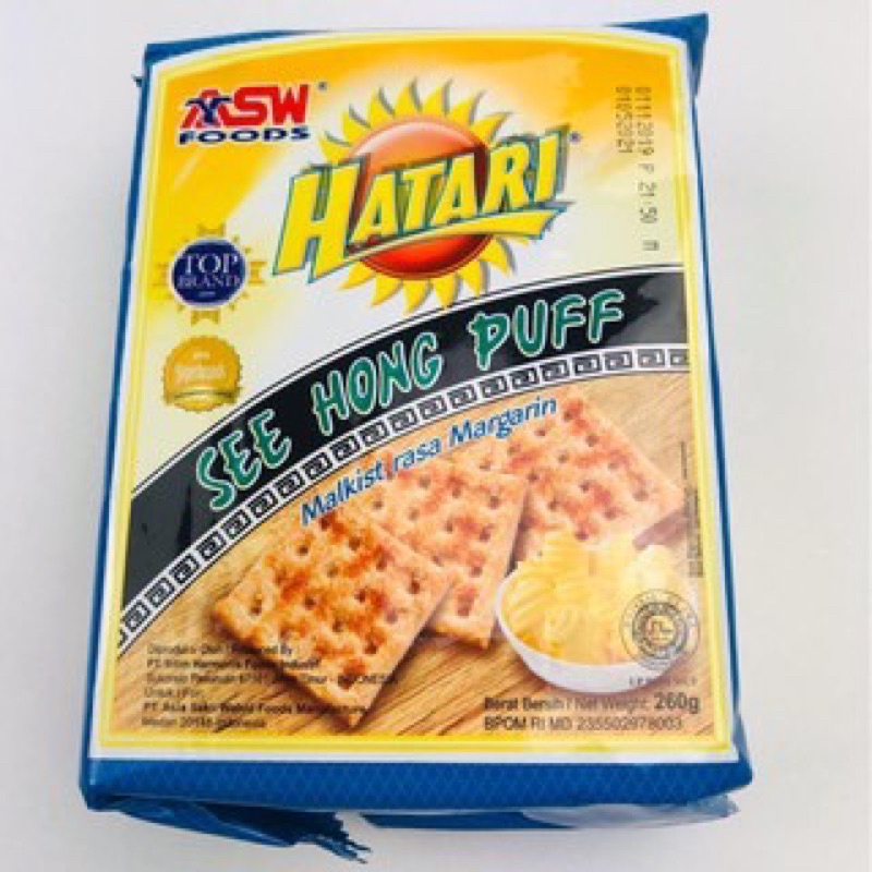 Jual BISKUIT HATARI SEE HONG PUFF 260gram / HATARI CREAM CRACKERS ...
