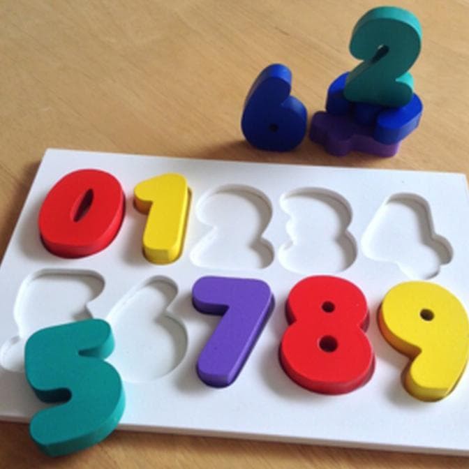 Jual Wooden Puzzle Number Chunky Puzzle Angka Mainan Montessori Edutoys ...