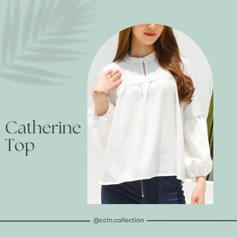 Jual Catherine Top - White (Hijab Friendly) | Shopee Indonesia