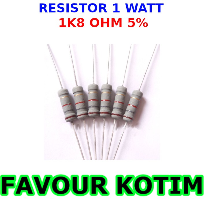 Jual RESISTOR 1K8 1.8K OHM 1 W WATT 1W 5 PERSEN FVKOTIM | Shopee Indonesia
