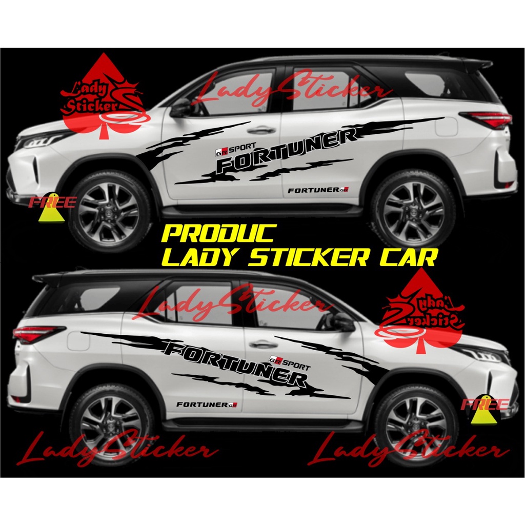 Jual NEW STICKER STIKER MOBIL FORTUNER GR RACING CUTTING STICKER MOBIL ...