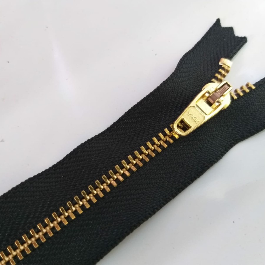 Jual Resleting zipper JEANS YKK MGC-49 HITAM 1 DZ/12 pcs ukuran 4-8 in untuk celana jeans atau ...