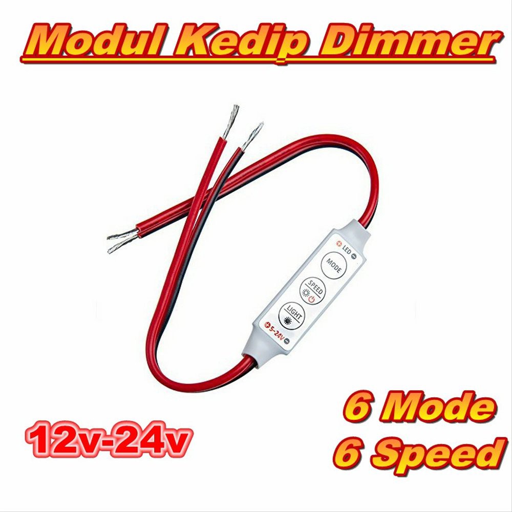 Jual Modul Led Mini Dimmer Controller Kedip Strobo 6 Mode 6 Speed 12 ...