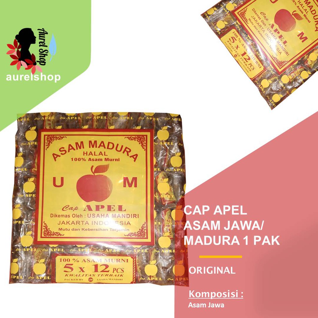 Jual CAP APEL Asam Jawa Madura kemasan 1 pak 5 x 12 (2 kg) | Shopee ...