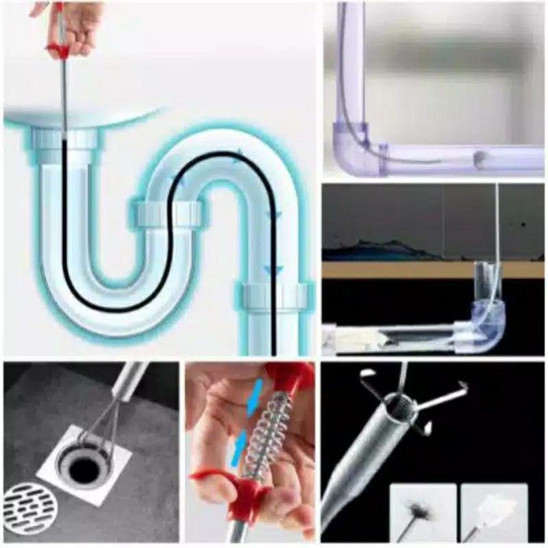 Jual Kawat Pembersih Saluran Air Pipa Wastafel / Kawat Penjepit Kotoran Anti Sumbat/ 60 / 90 cm ...