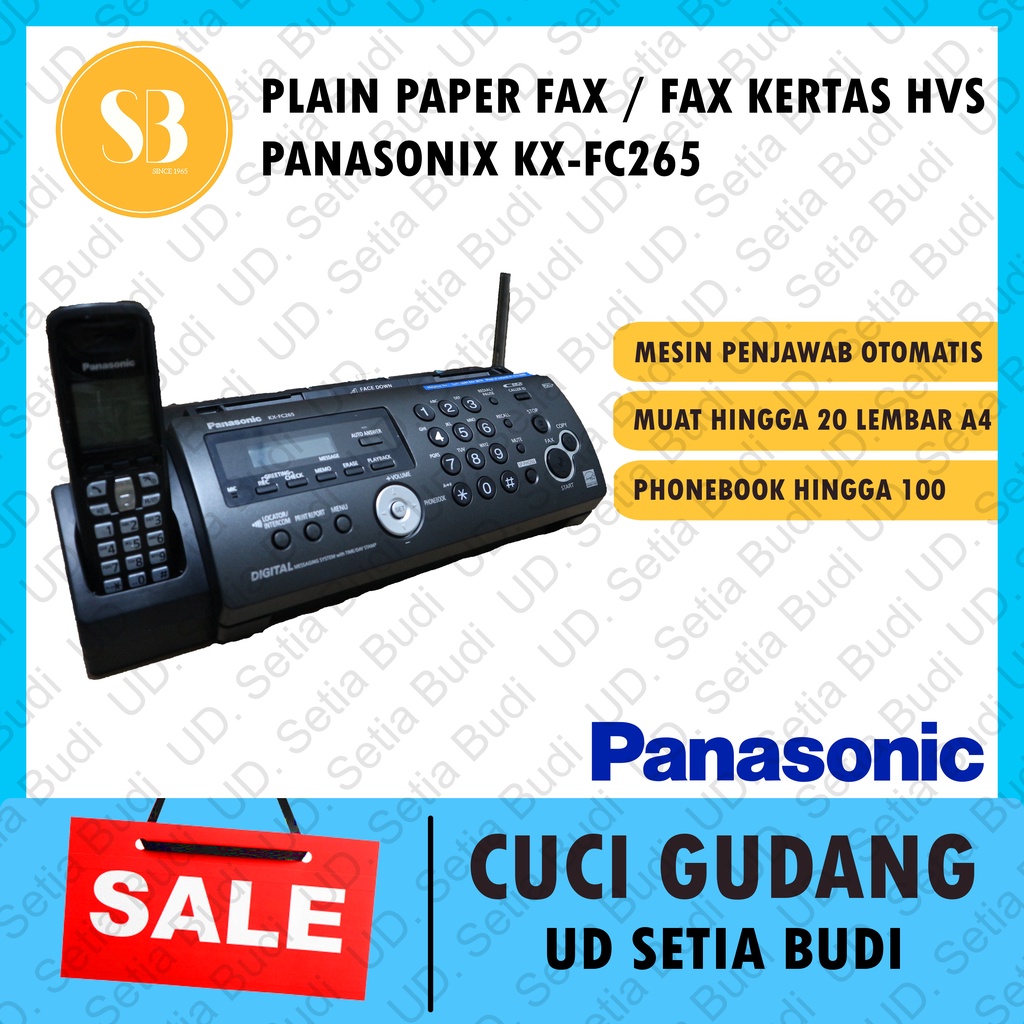 Jual Mesin Fax Kertas HVS / Plain Paper Fax Panasonic KX-FC265 | Shopee Indonesia
