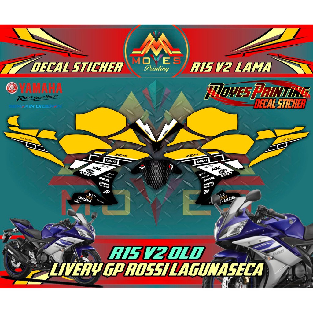 Jual Decal Stiker R15V2 OLD decal stiker motor r15v2 old decal stiker ...