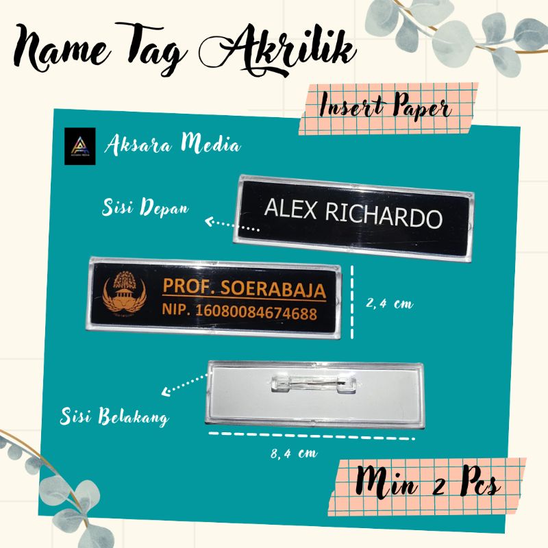 Jual Name Tag Akrilik Custom - Langsung Jadi | Shopee Indonesia