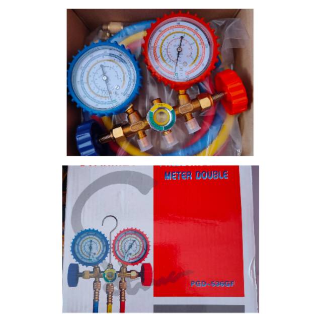 Jual Paket double manifold untuk pengisian freon AC R22 r32 r410 ...