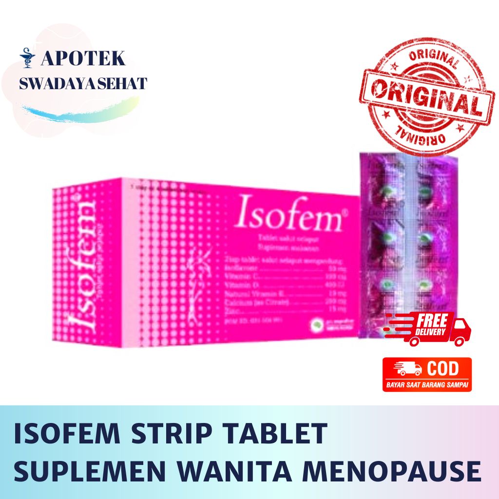 Jual ISOFEM Strip Tablet - Suplemen Wanita Menopause Mencegah ...