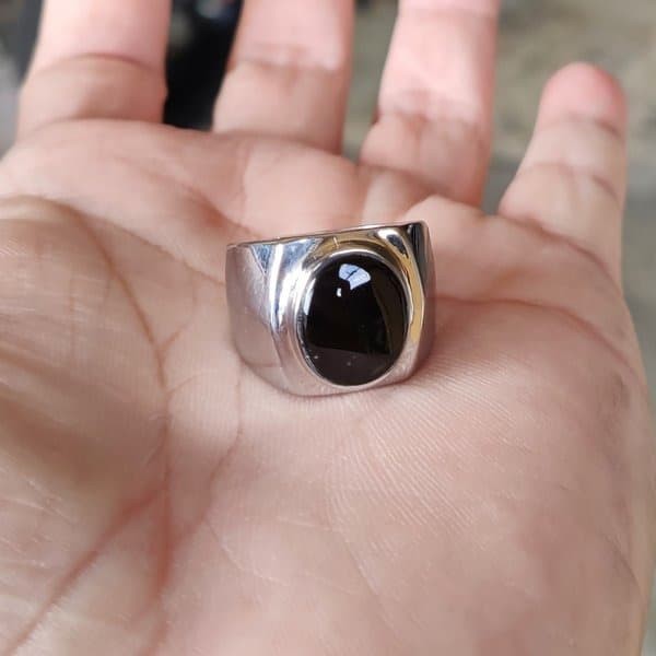Jual ASLI CINCIN BATU AKIK NATURAL YAMAN WULUNG HITAM PEKAT - KECUBUNG ...