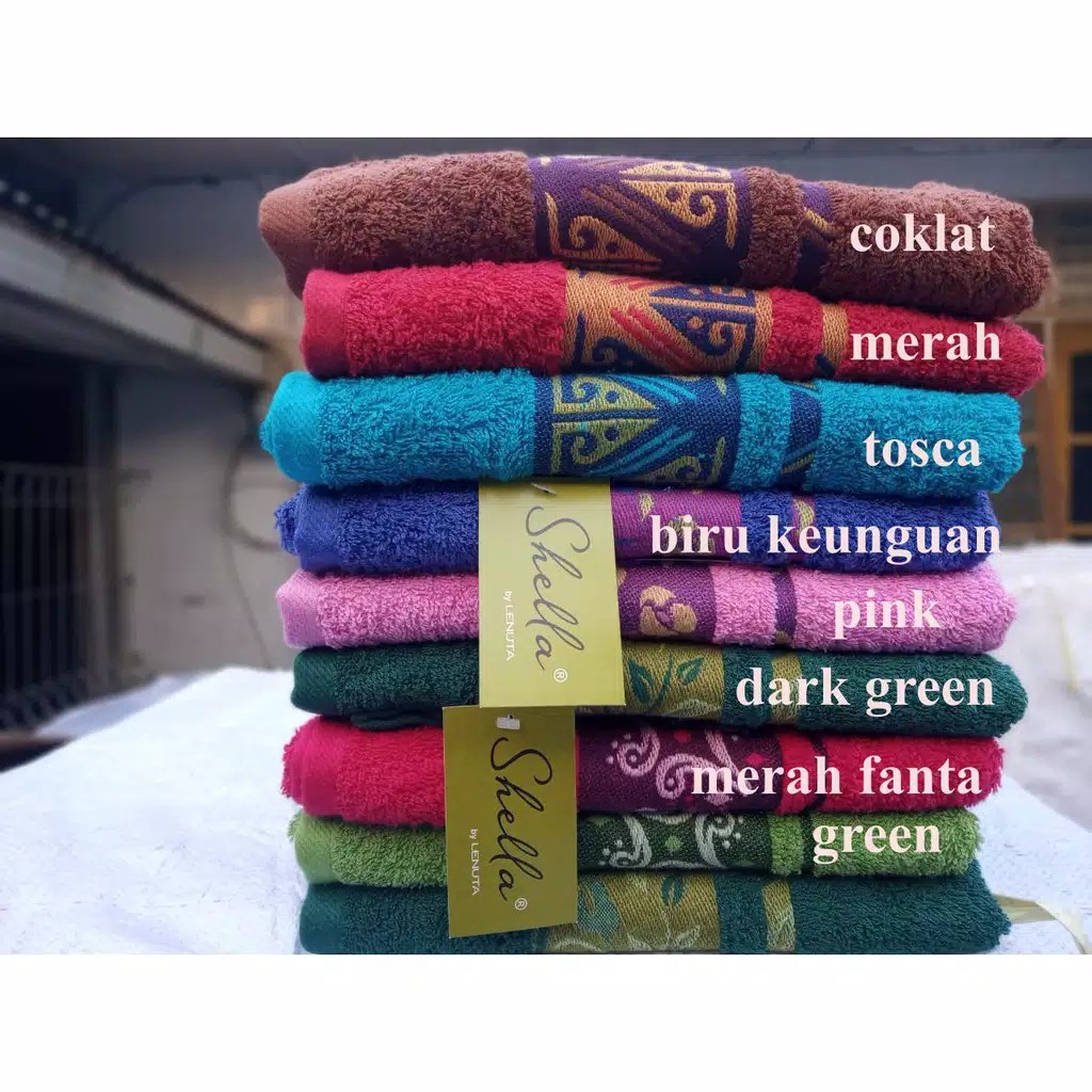 Jual RF Handuk Mandi Warna Polos Shella Lenuta Tanggung Ukuran 50x100 ...